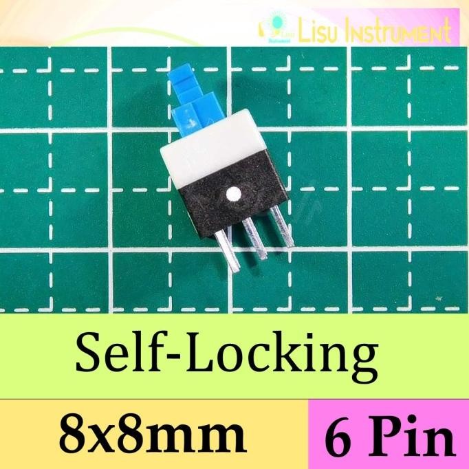 Jual Terbaru (5) Self Locking 8*8mm Flat Head Switch 6 Feet Pin 8x8mm ...