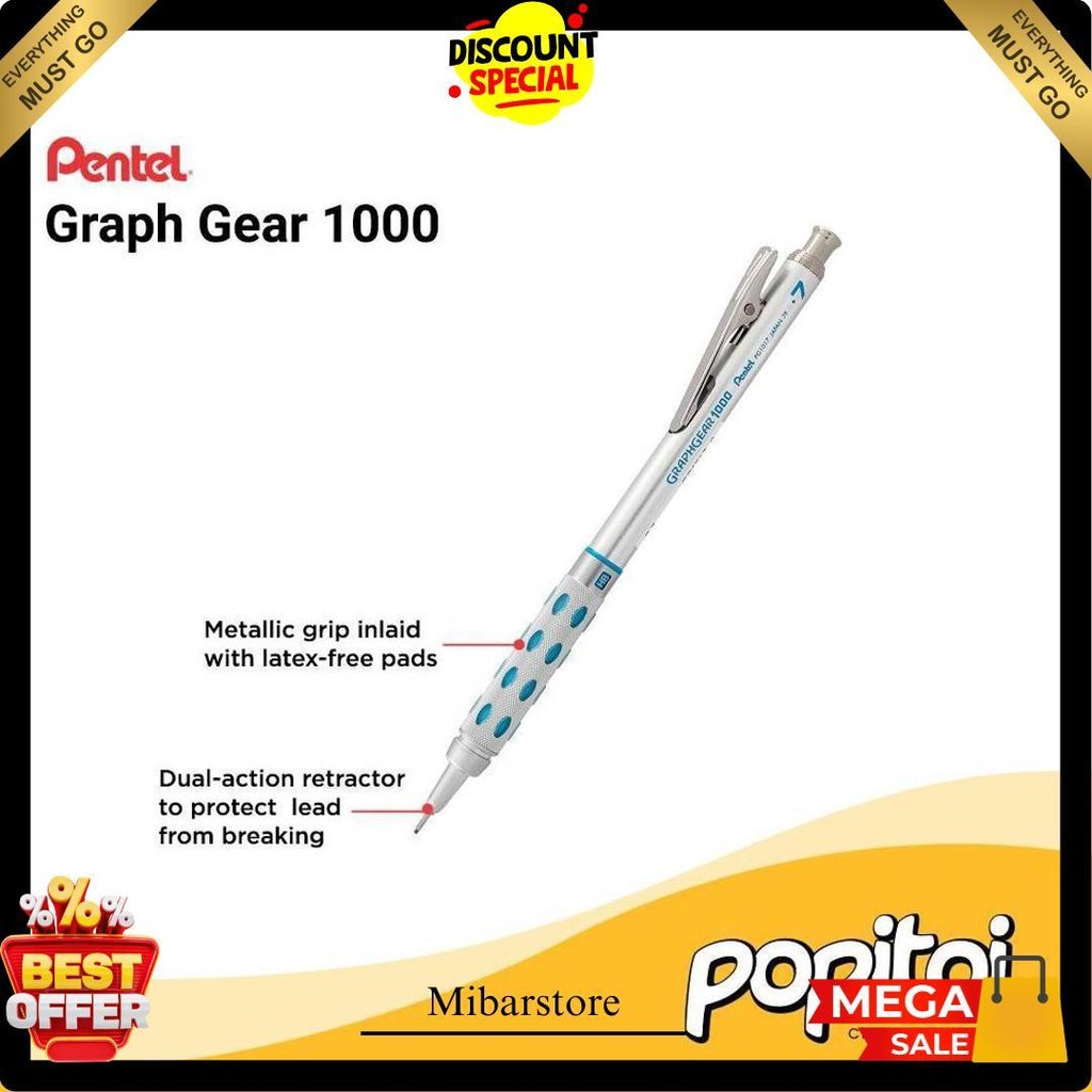 Jual Pentel Graph Gear 1000 Mechanical Pencil Graphgear Pensil Mekanik ...