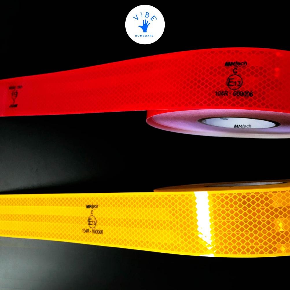 Jual 1 Meter Sticker Reflector Merah Kuning Putih / Reflective Tape ...