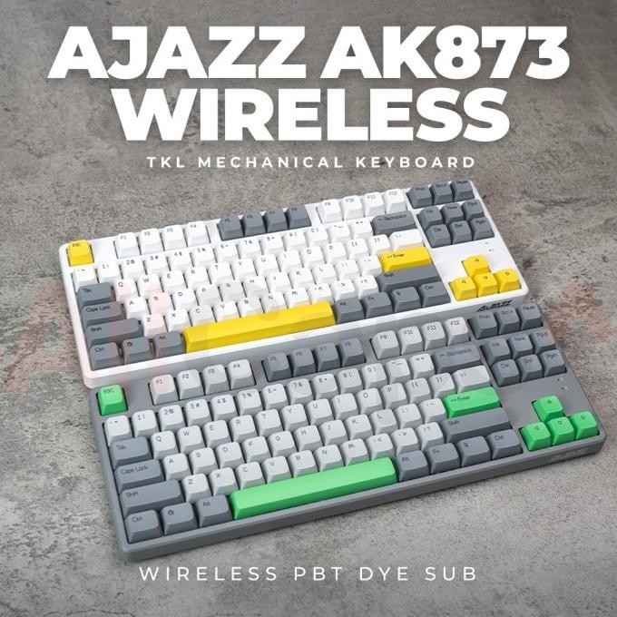 Jual Ajazz Ak873 Wireless Tkl 87 Keys Hotswappable Mechanical Keyboard ...