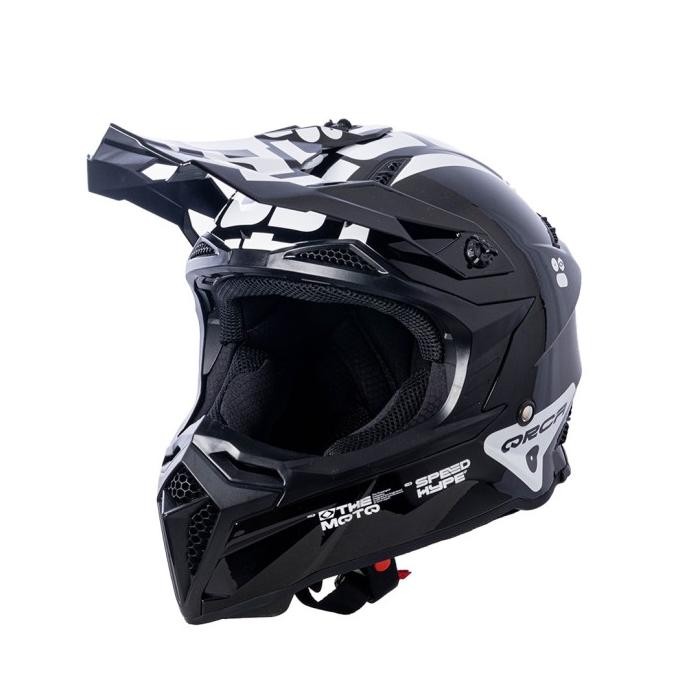 Jual Sale Orca Powergear - Helm Theta Full Face Cross Black White ...