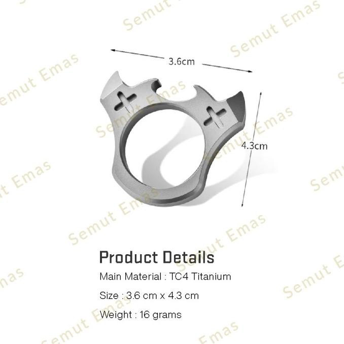 Jual Tc4 Titanium Single Finger Knuckle Duster Pioneer Edc Sa-07 Co ...
