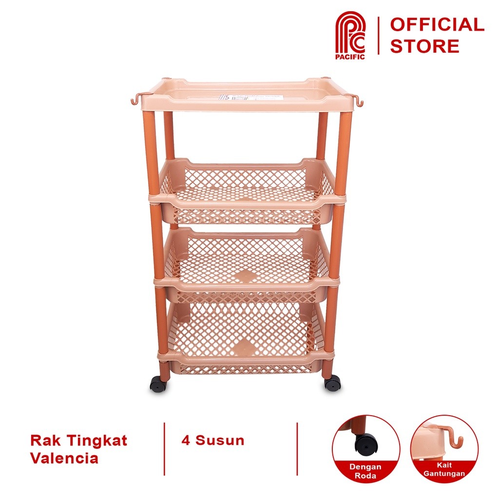 Jual PACIFIC Valencia Rak Tingkat 4 Susun Dengan Roda Multipurpose Rack ...