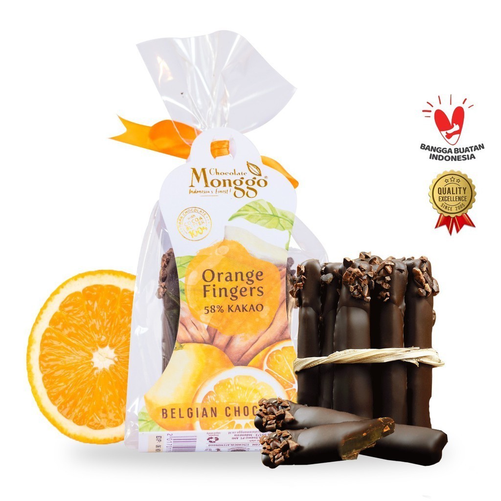 Jual Chocolate Monggo | Orange Fingers Dark Chocolate 60g | Coklat ...