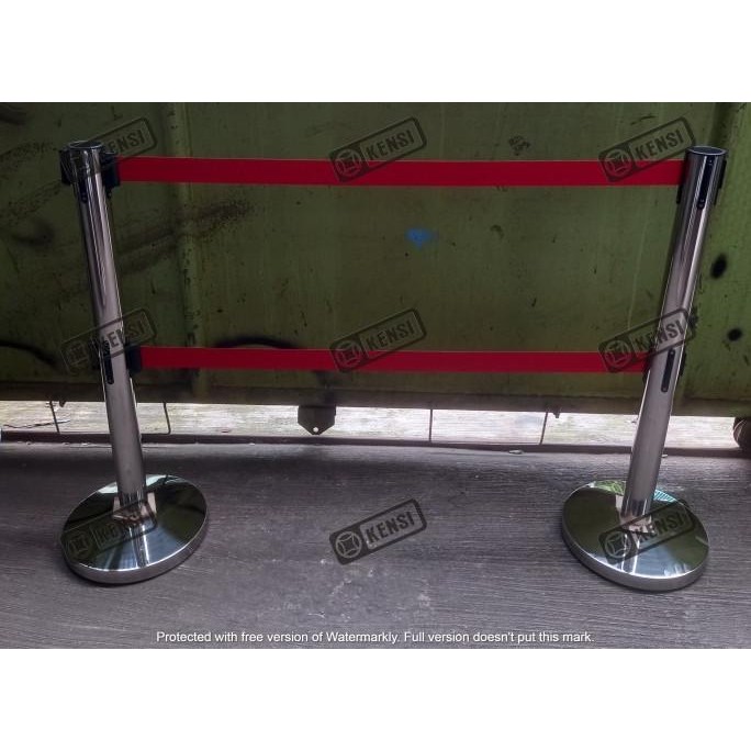 Jual Tiang Antrian Tiang Bank Tiang Pembatas Qline Pita Double Ganda ...