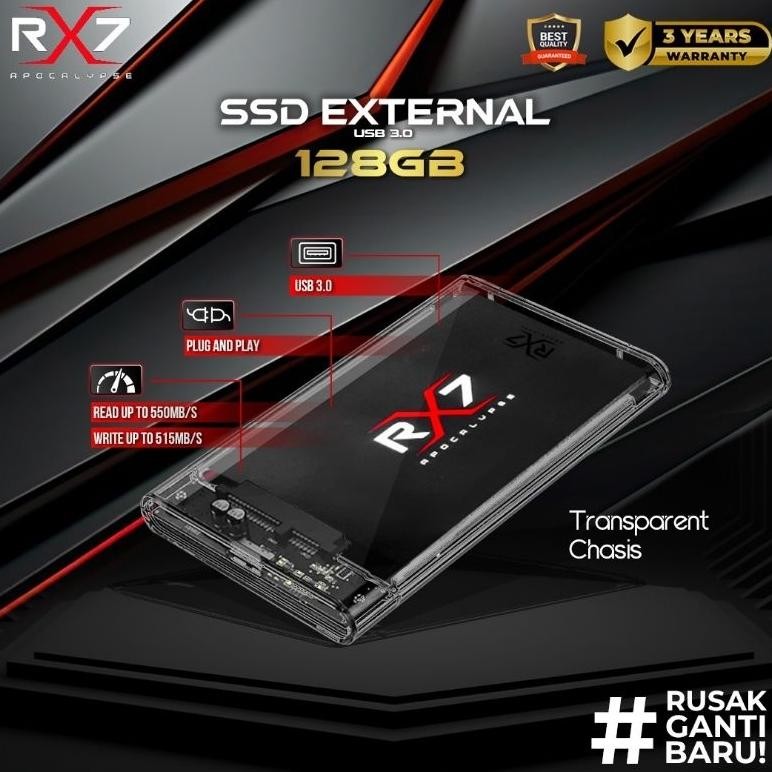 Jual Ssd External / Portabel / Enclosure Rx7 128Gb Usb 3.0 Resmi ...