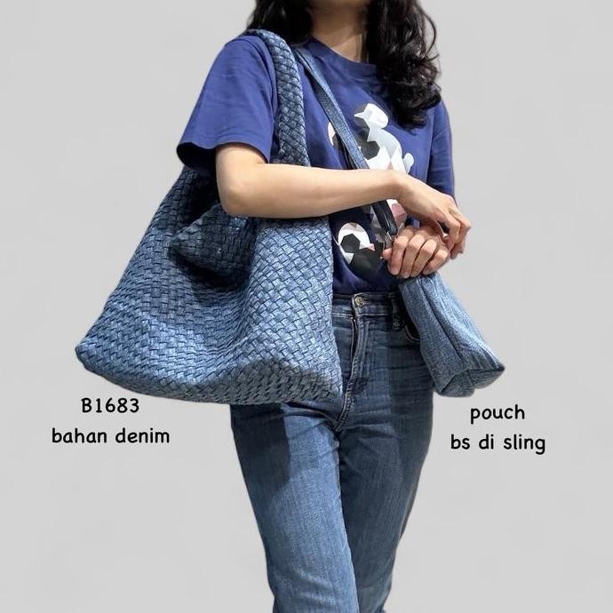 Jual Sale Tas Hobo Anyam Denim Dengan Pouch Sv (B1683#) | Shopee Indonesia