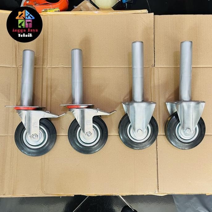 Jual Roda scaffolding 5 inch steger / perancah / stagar / castor 1 set ...