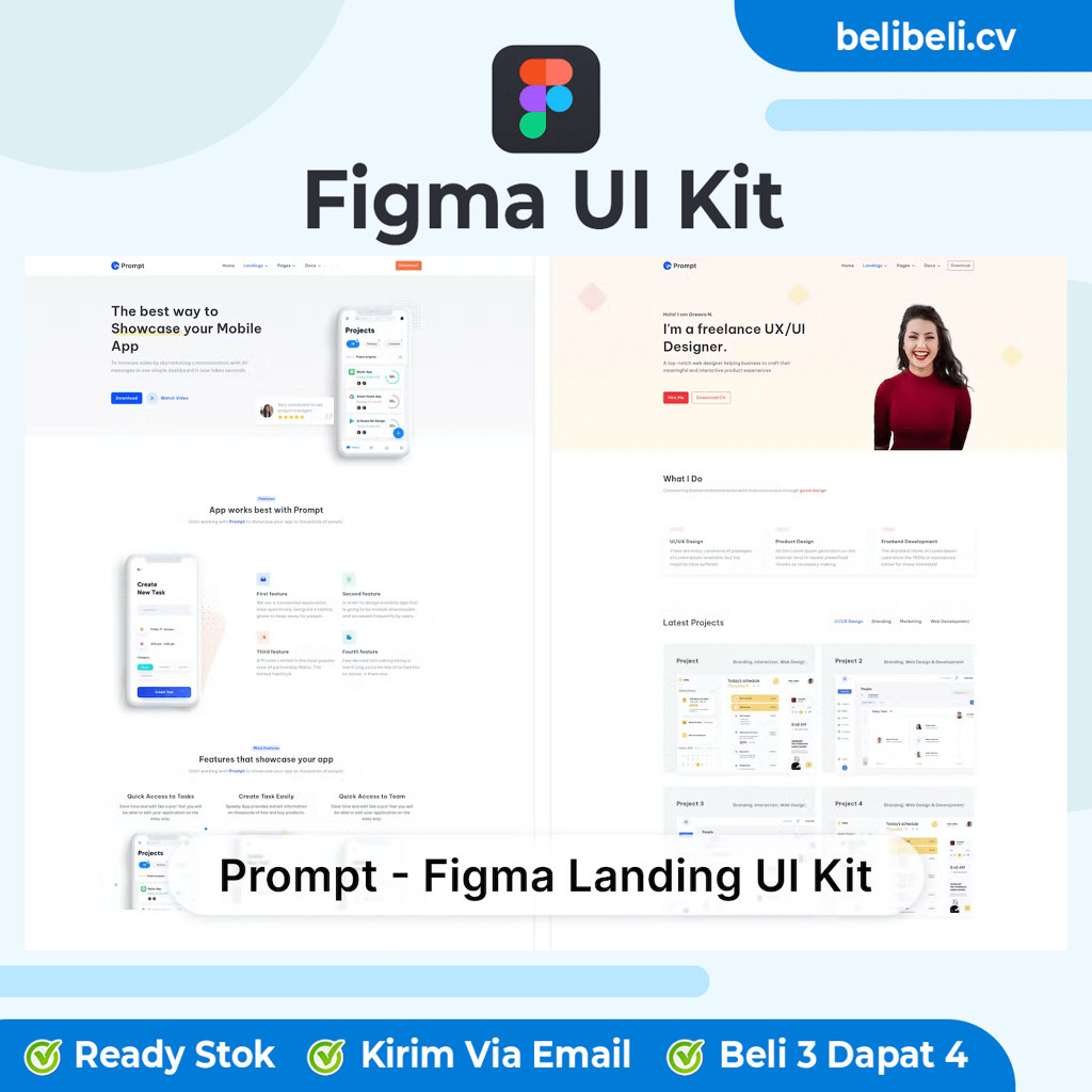 Jual Prompt - Premium Figma Landing UI Kit | Shopee Indonesia