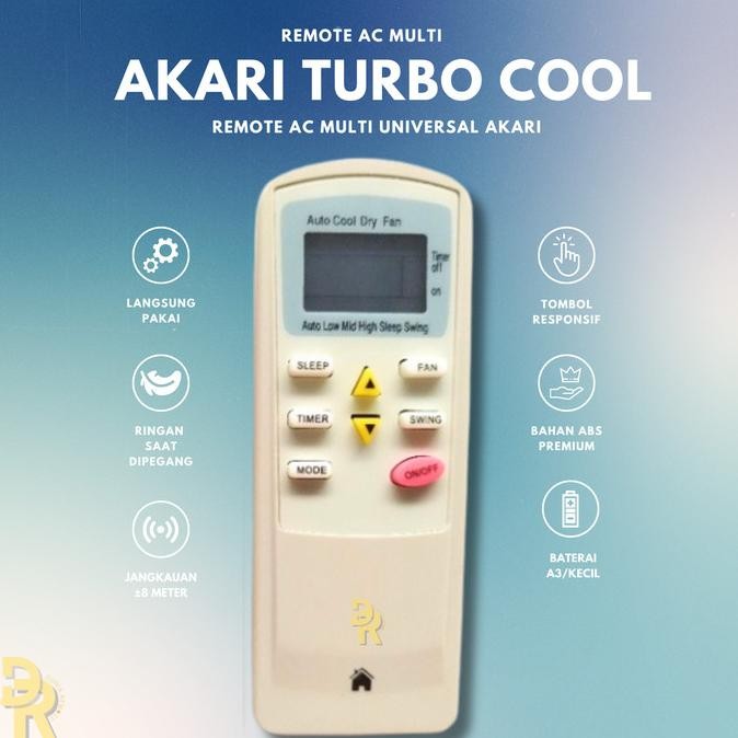 Jual Remot / Remote AC Akari Turbo Cool 055T 0578PLWI murah | Shopee ...