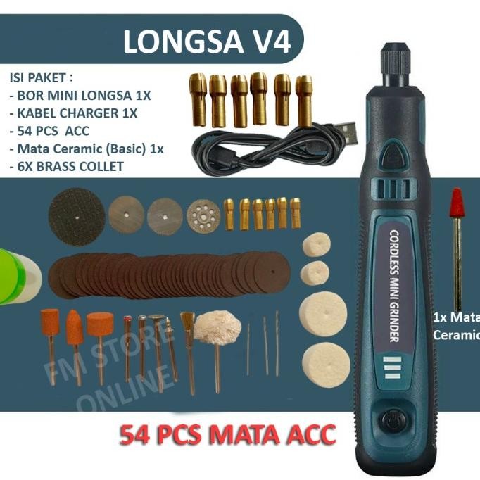 Jual Bor Mini Grinder Set Cordless 3.6V Mini Drill Tuner 3 Speed ...