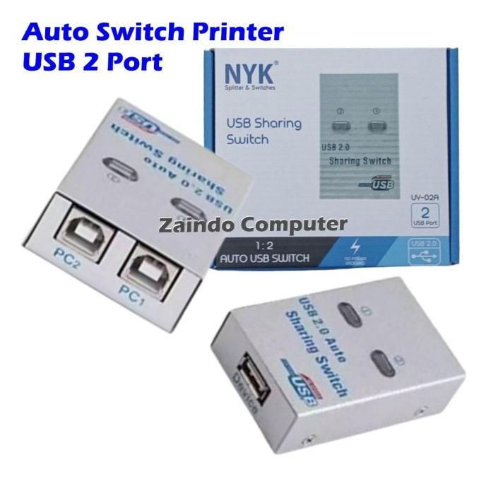 Jual Auto Switch Printer 2 Port Nyk / Usb Sharing Switch Printer 4 Port ...