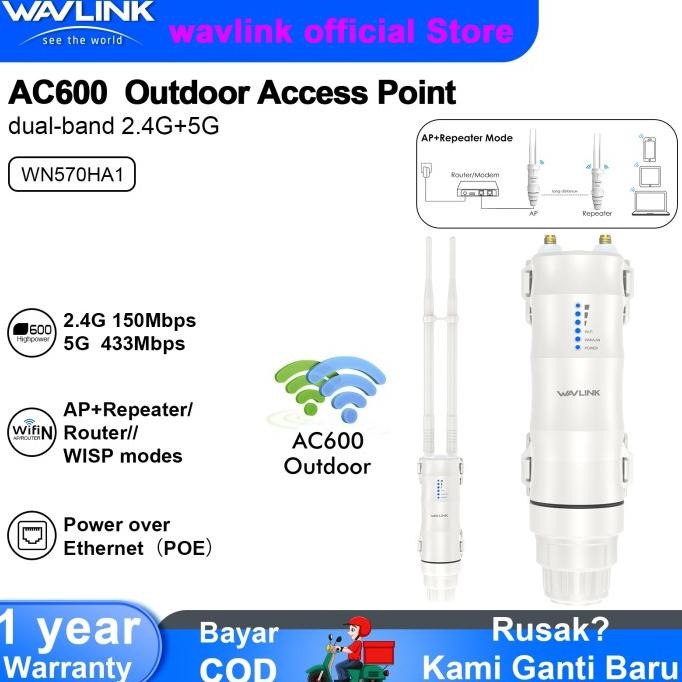 Jual Wavlink Ac600 Outdoor Wifi Repeater Cpe - Wireless Access Point ...