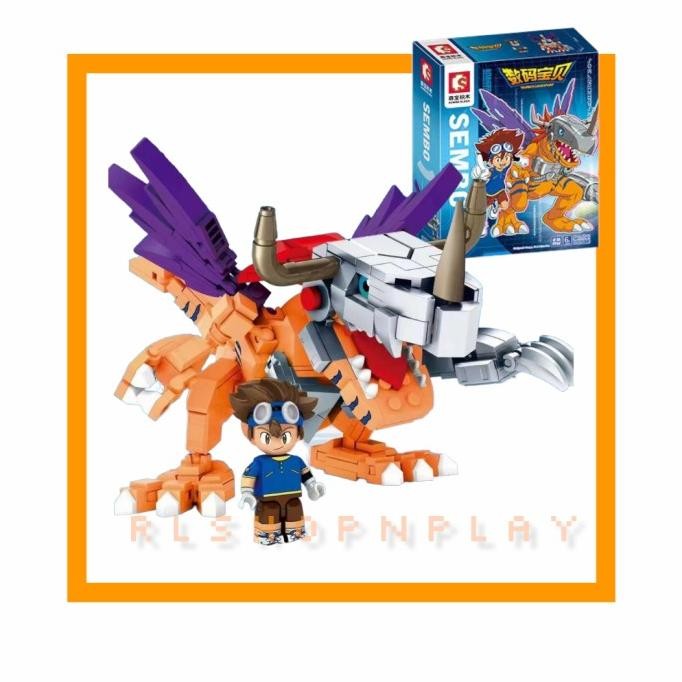 Jual Sembo Bricks Digimon Adventure Taichi Greymon Yamato Sora Joe ...