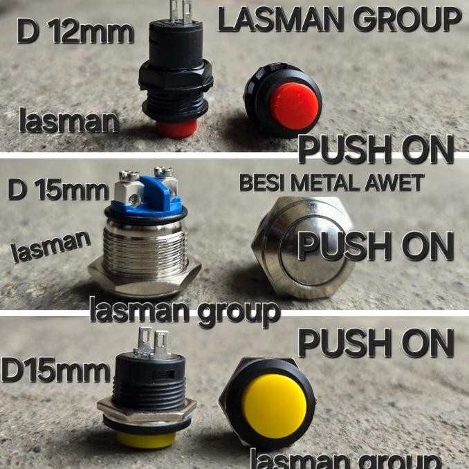 Jual Terbaru ( SAKLAR PUSH ON ) SWITH TOMBOL ON OFF SWITCH KLAKSON BELL ...