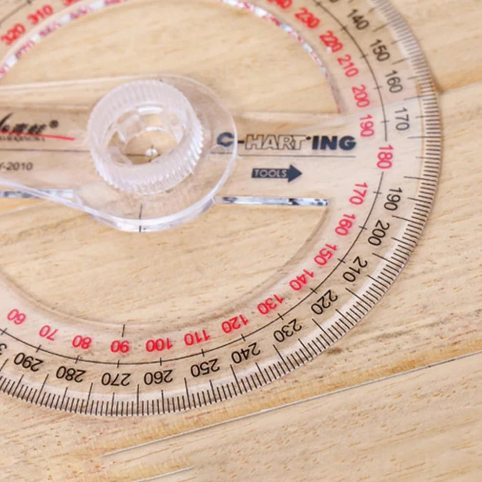 Jual Arm Rotary Measuring Ruler Plastic 360 Degree Pointer Protractor ...
