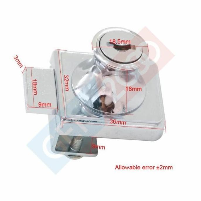 Jual HJK Kunci Lemari Kaca Glass Cabinet Lock Kunci Pintu Kaca Showcase Lock | Shopee Indonesia