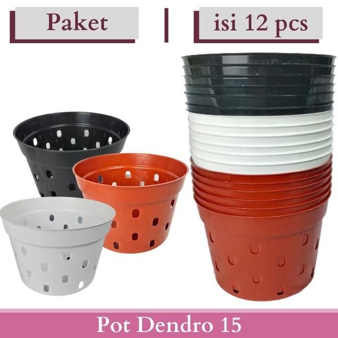 Jual LUSINAN POT DENDRO 15 Pot Lubang Banyak Samping Pot Poros Anggrek ...