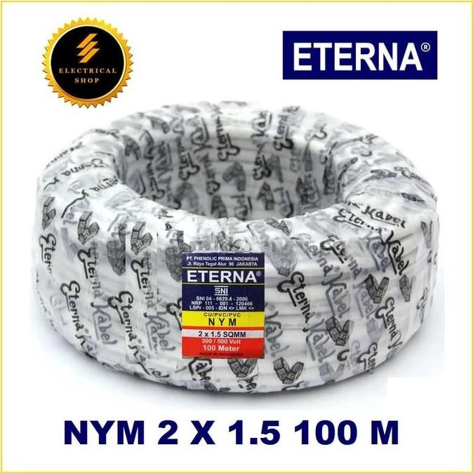 Jual TERMURAH - ETERNA KABEL NYM 2X1.5 100M - HARGA GROSIR - SNI LMK ORI 2 X 1,5 MM | Shopee ...
