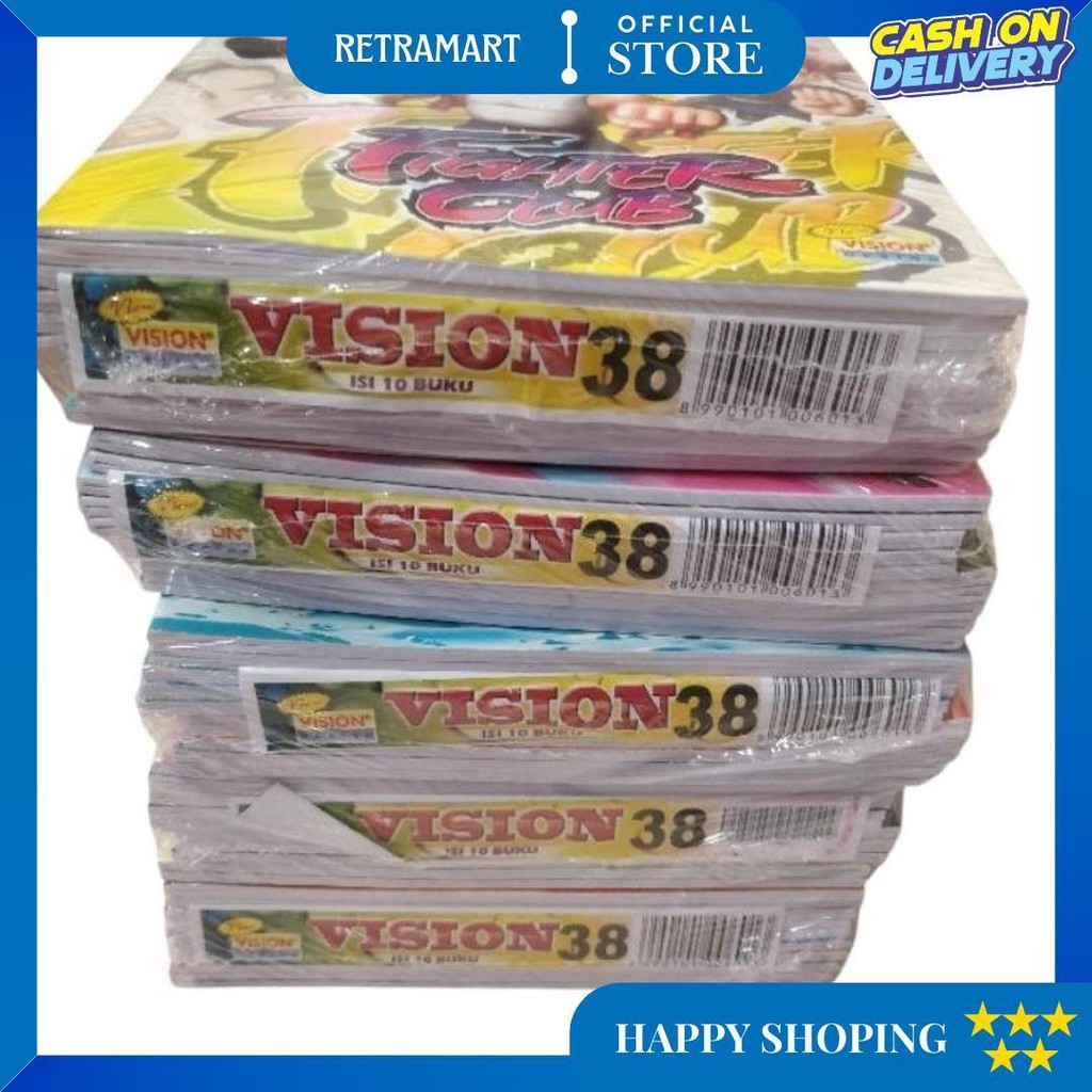 Jual Buku Tulis Vision 38 Lembar Per Pak Isi 10 Buku / 1 Pak 10 Buku ...