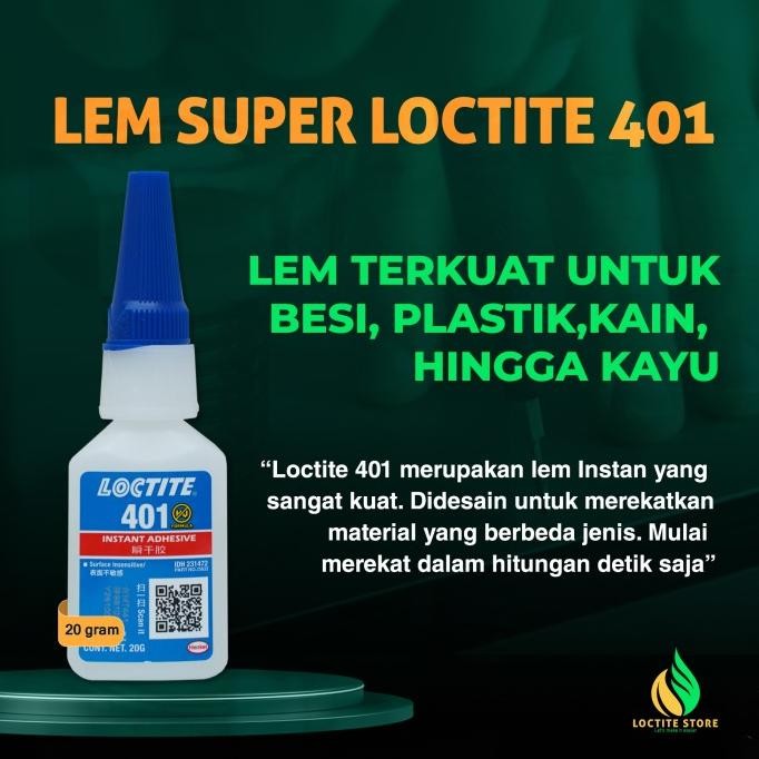 Jual Lem Serbaguna Terkuat Loctite 401 Untuk Besi Plastik Kayu Kain ...