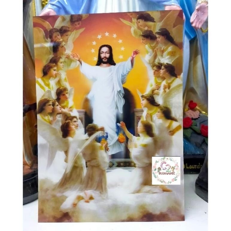Jual Uj-32 Rf-45 Poster Yesus Para Malaikat 3D 24X33Cm - Poster Maria ...