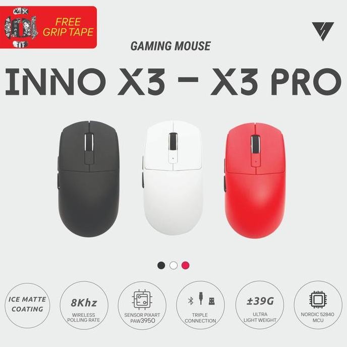 Jual Vortexseries Vortex Inno X3 Wireless Mouse Gaming Tri Connection ...