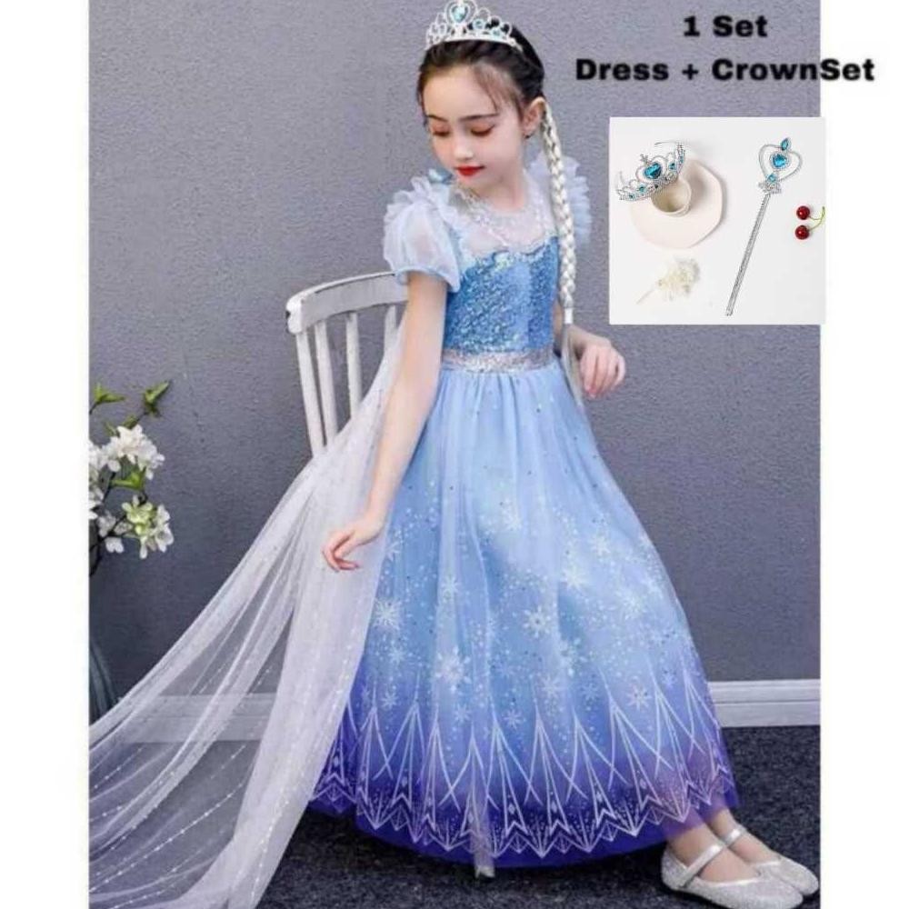 Jual New Frozen Anna Elsa Terbaru Princess Kostum Impor Dress Baju ...