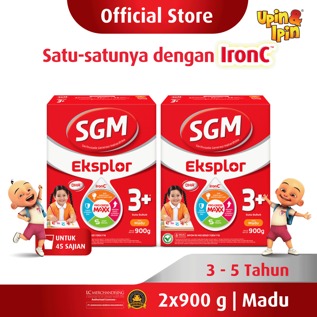 Jual SGM Eksplor 3+ dengan IronC Susu Bubuk Rasa Madu 900GR x 2 | Shopee Indonesia