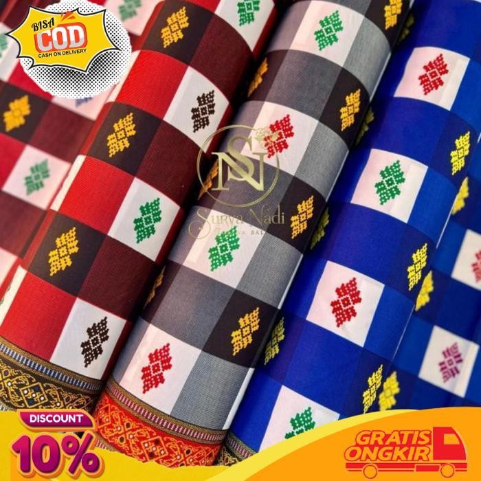Jual flash sale kain bali motif poleng bsw catur kotak hitam putih ...