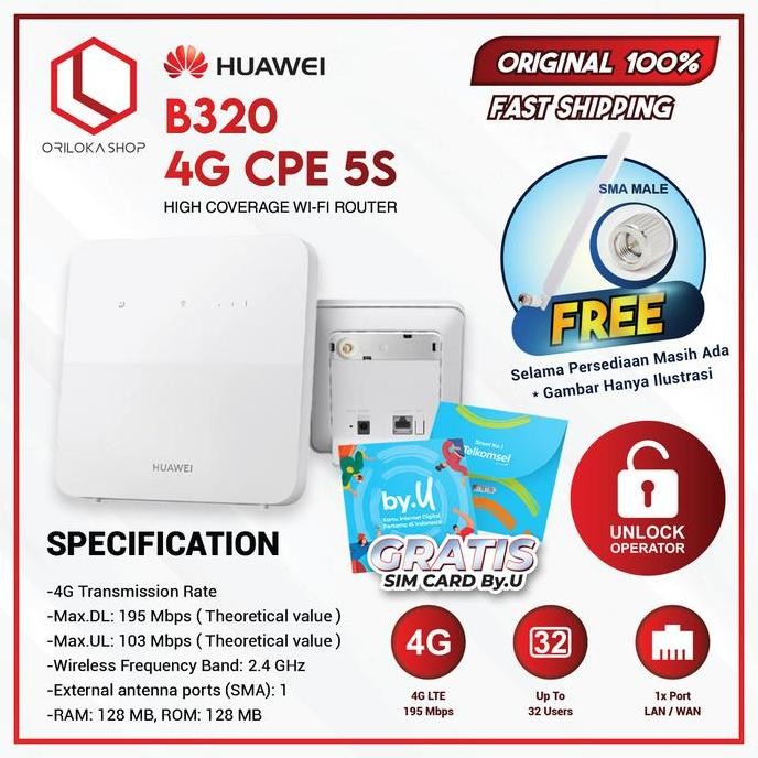 Jual READY Modem Huawei B320 Pengganti Orbit Star 2 Router Unlock All ...