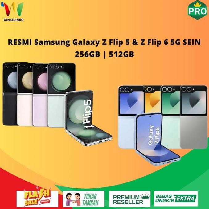 Jual Produk Baru!! RESMI Samsung Galaxy Z Flip 5 6 5G 256GB 512GB Mint ...