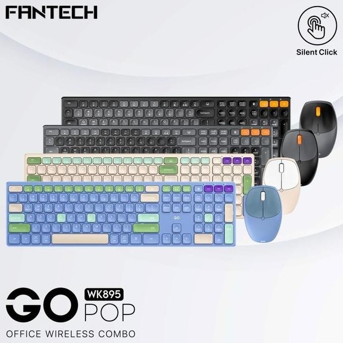 Jual NEW Fantech GO WK895 POP Wireless Combo Keyboard Mouse WK 895 WK-895 2in1 | Shopee Indonesia