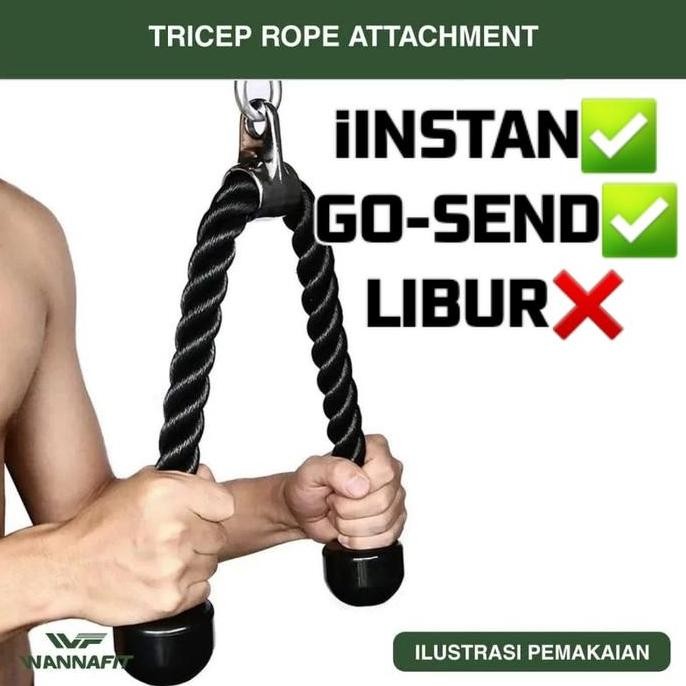 Jual Tricep Rope Triceps Tali Gym Fitness Pull Down Attachment Wannafit ...