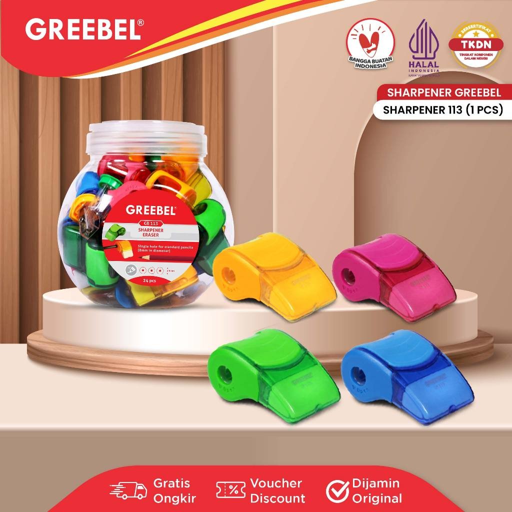 Jual GREEBEL Serutan Sharpener Rautan Pensil 113 (PCS) | Shopee Indonesia