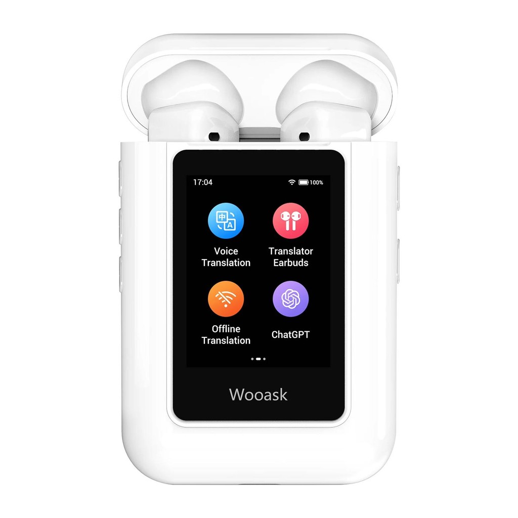 Jual Wooask A8 Chatgpt Translator Earbuds With Touch Screen,4 In 1 Instant Voice Translator ...