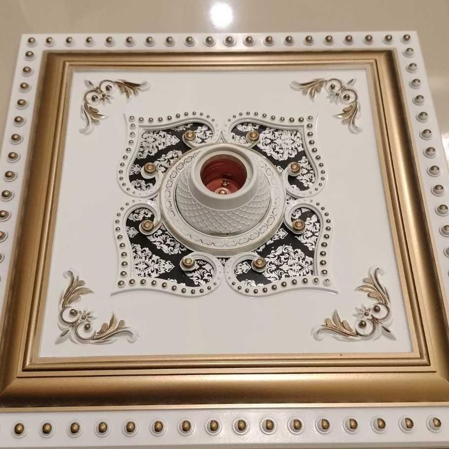 Jual (COD)Fiting Lampu Ornamen 30x30 / Fiting Ornamen Plafon Hias PVC ...