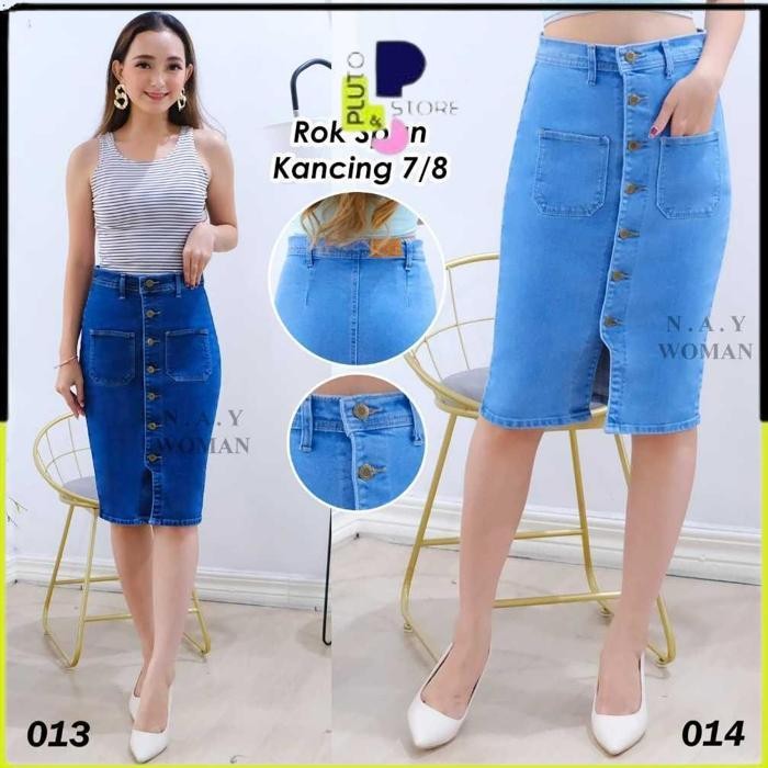 Jual Murah ( Size 27 - 34 ) Mc Girl - Rok Span Jeans Bukaan Full ...