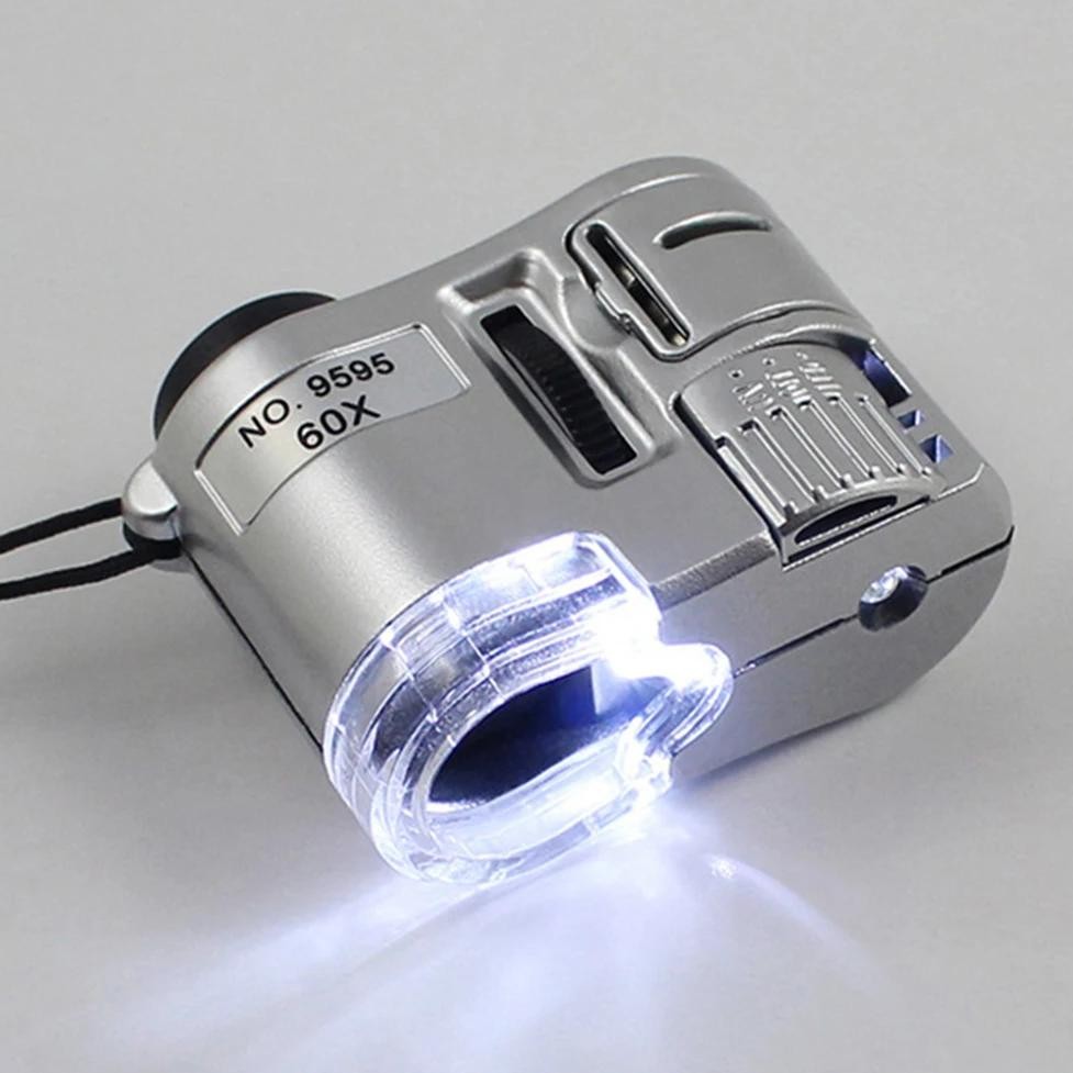 Jual Portable 60X Handheld Magnifying Glass Mini Pocket Microscope ...