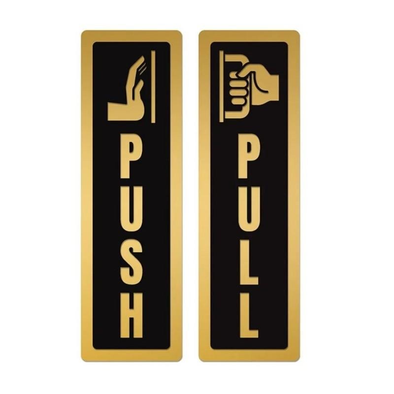Jual 1 Sepasang Pull Push Sign Signage Dinding Push Pull Door Sign ...