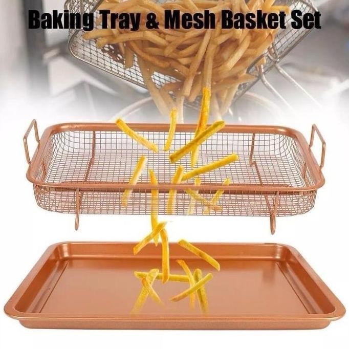 Jual Peniris minyak copper crisper tray fika GOLD / baking tray / rak ...