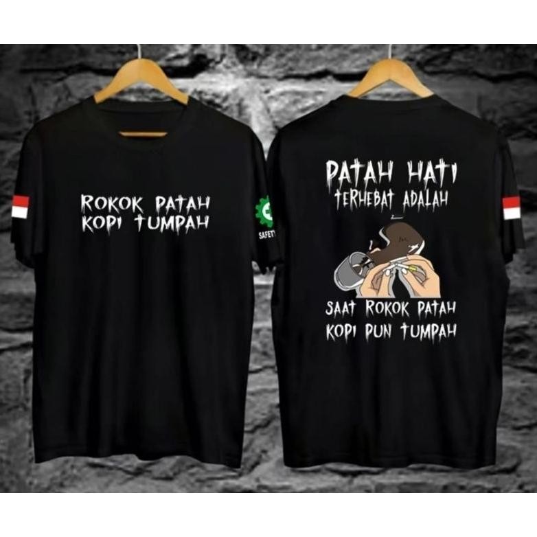 Jual Promo Kaos Distro Kren Rokok Patah Kopi Tumpah | Shopee Indonesia
