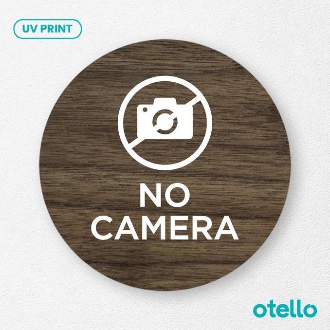Jual Signage No Camera Dilarang Foto Sign Board Kayu Label Papan Nama ...