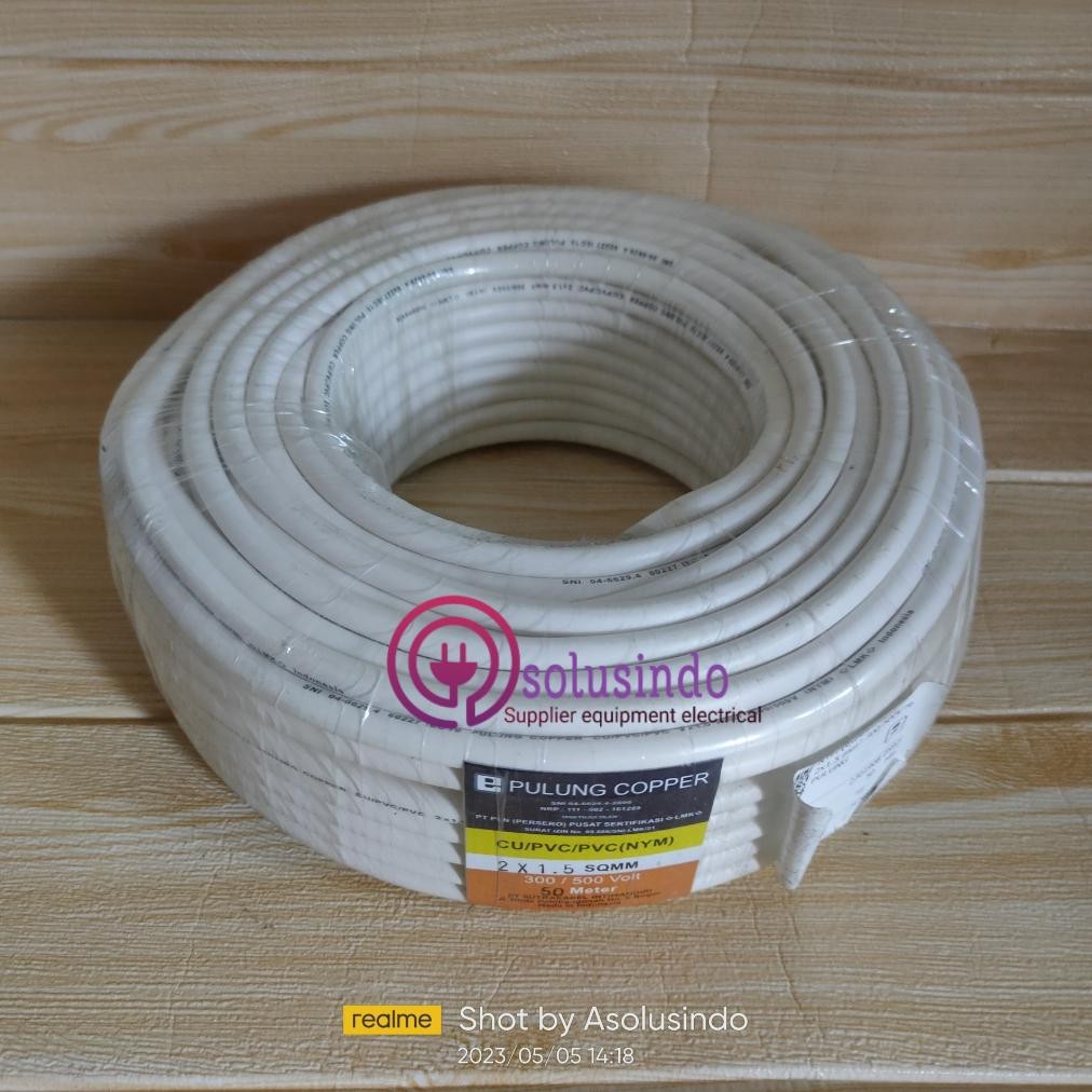 Jual Kabel Listrik Nym 2X1,5Mm 50 Meter - Pulung Cooper Asli | | Shopee ...
