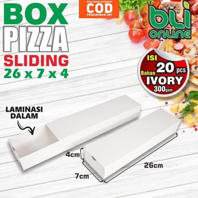 Jual (BestPrice) Box Pizza Sliding POLOS 26 x 7 x 4 / isi 20pcs / Box ...