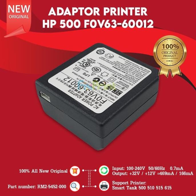 Jual Adaptor Printer Hp Smart Tank 500 515 615 610 670 720 750 F0V63 ...