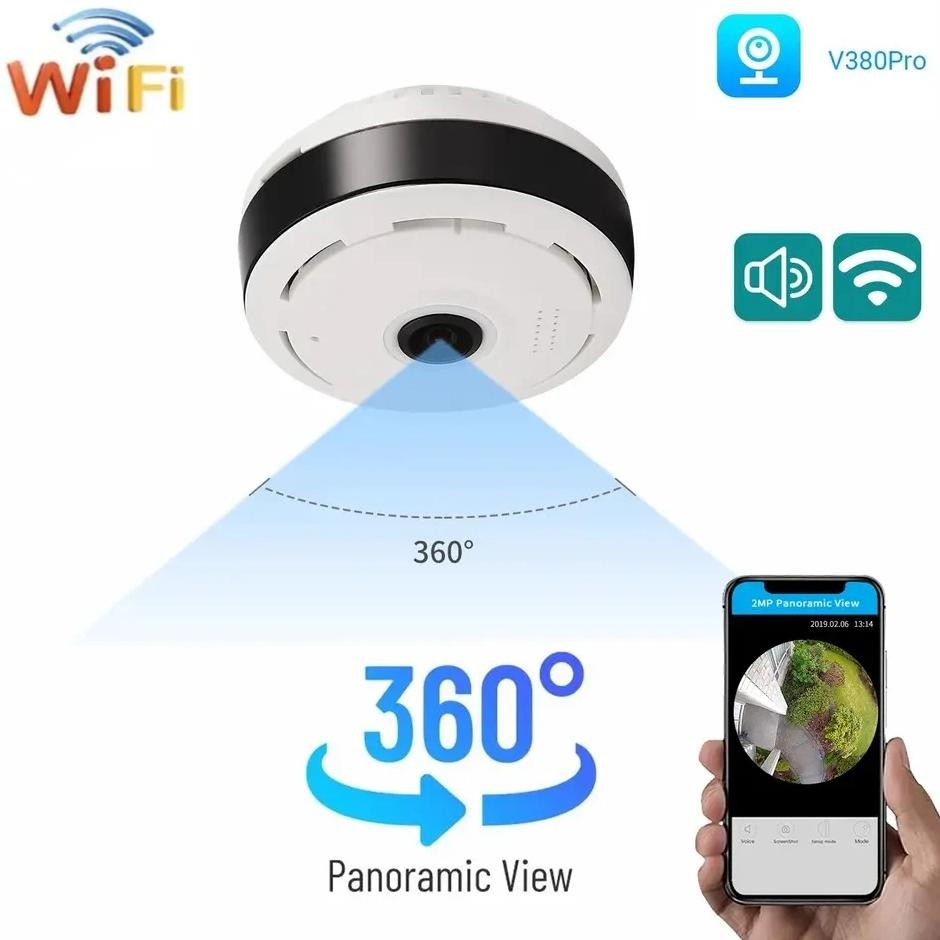 Jual V380 Pro Wifi Panorama Camera 3Mp Security Camera 360 Degree Panoramic Fisheye Ip Camera ...