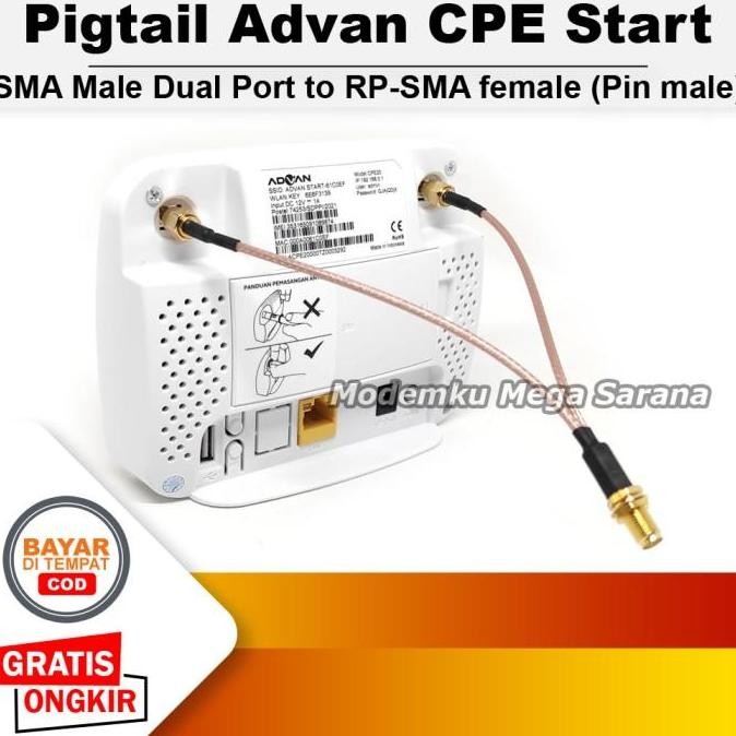 Jual Pigtail Modem Router Advan Cpe Start 4G Lte - Sma Male Dual Port ...
