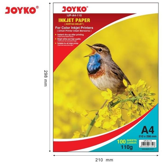 Jual baru joyko Inkjet Paper / Kertas Inkjet IJP-A4-110 100 Lembar ...