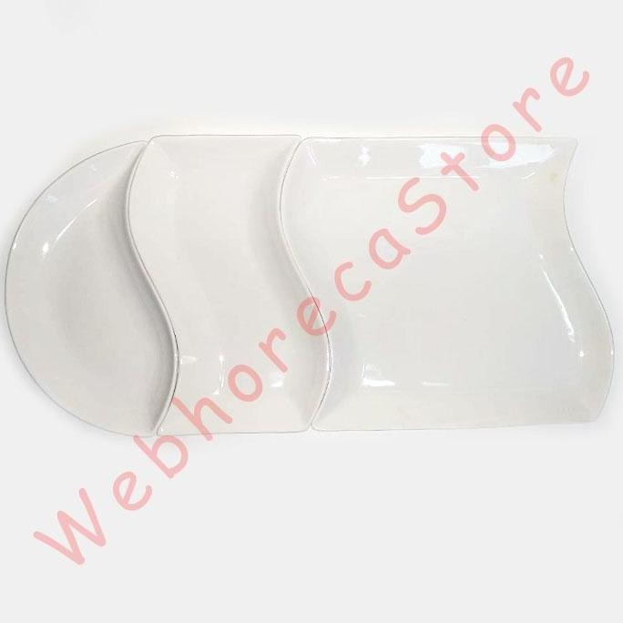 Jual Legacy Yin Yang Wave Plate 27cm/ Piring Saji Sayur Daun Keramik ...
